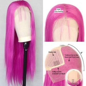 Accessories | 22 Pink Straight Lace Front Wig New | Poshmark